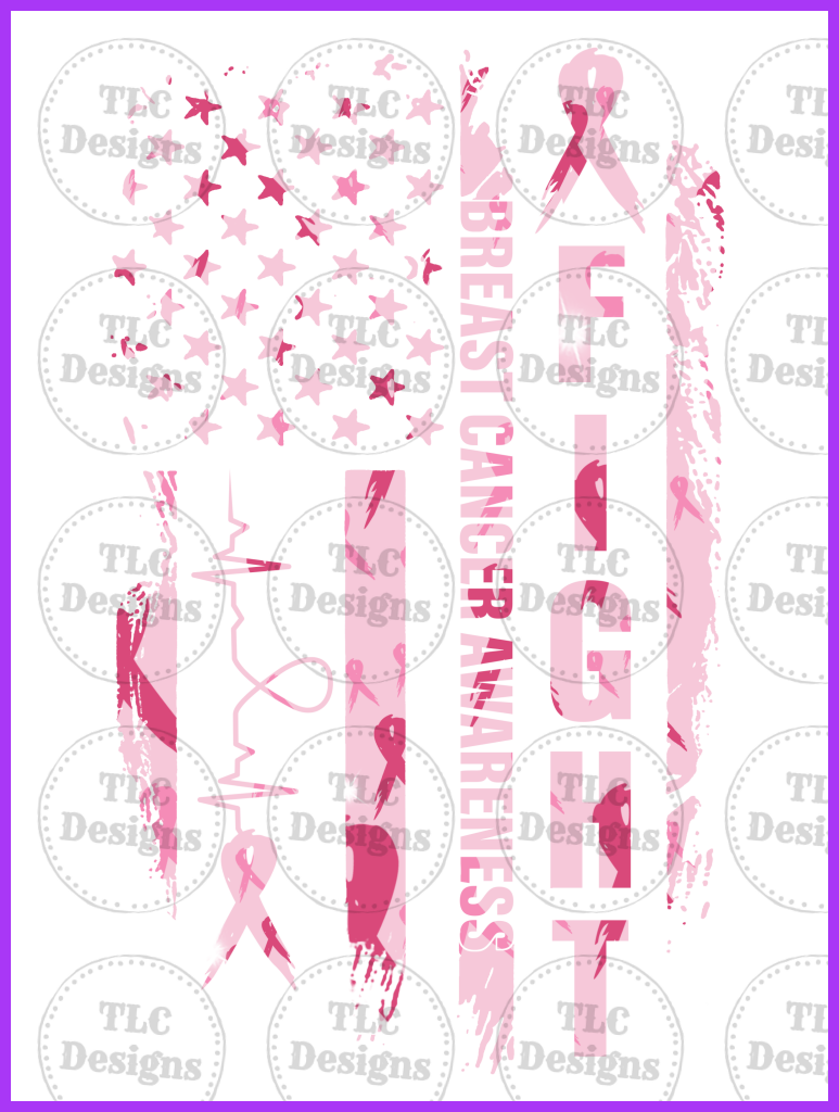 Breast Cancer Distressed Flag – TLC Designs and Customs, LLP