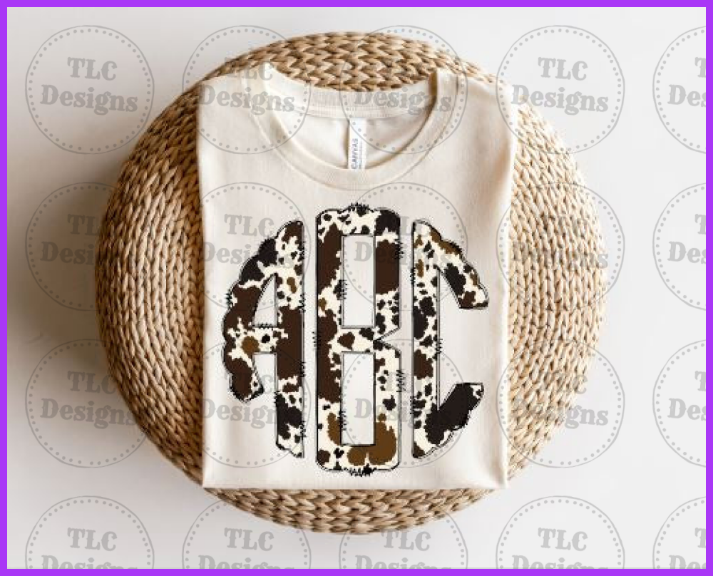 Cow Print Monogram – TLC Designs and Customs, LLP