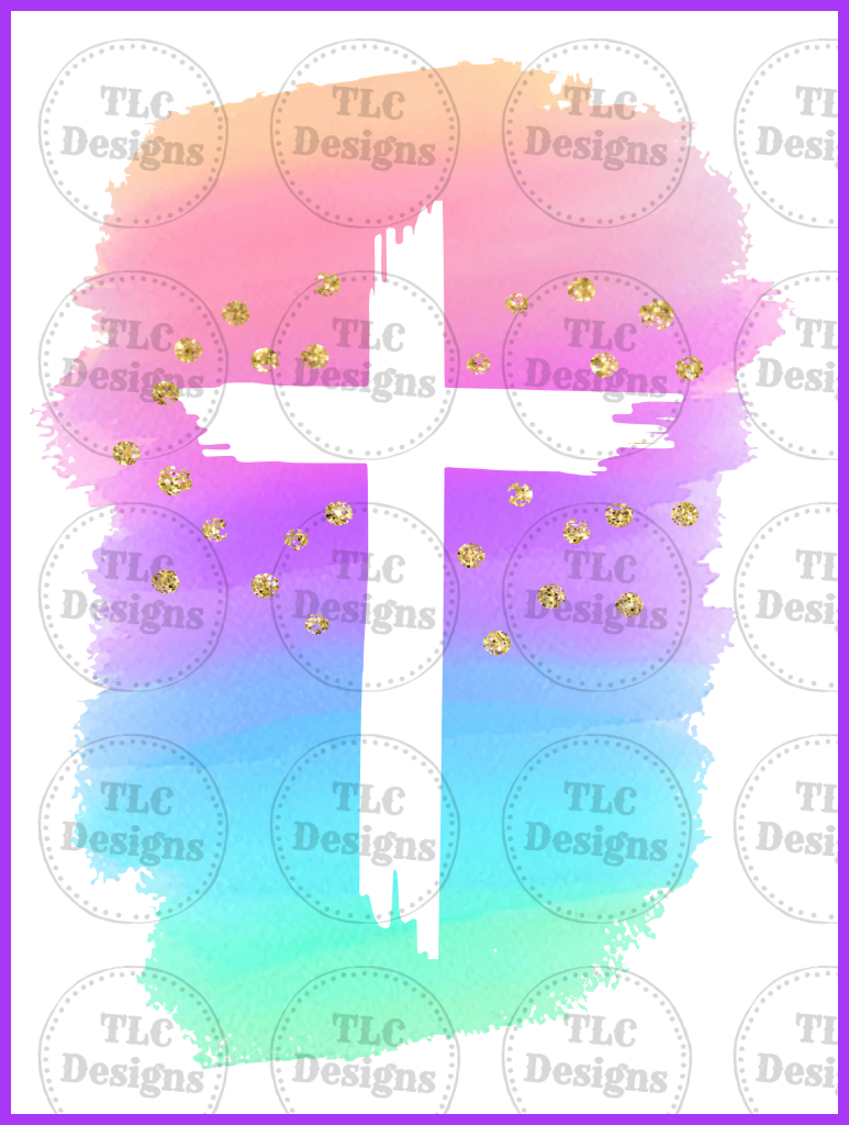 Cross with pastel – TLC Designs and Customs, LLP