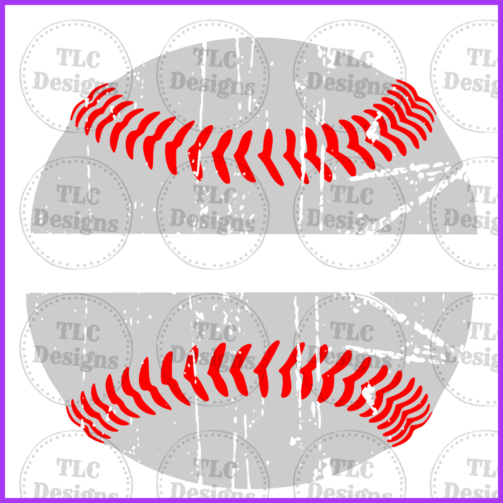Distressed Baseball Split- Add names and color in notes – TLC Designs ...
