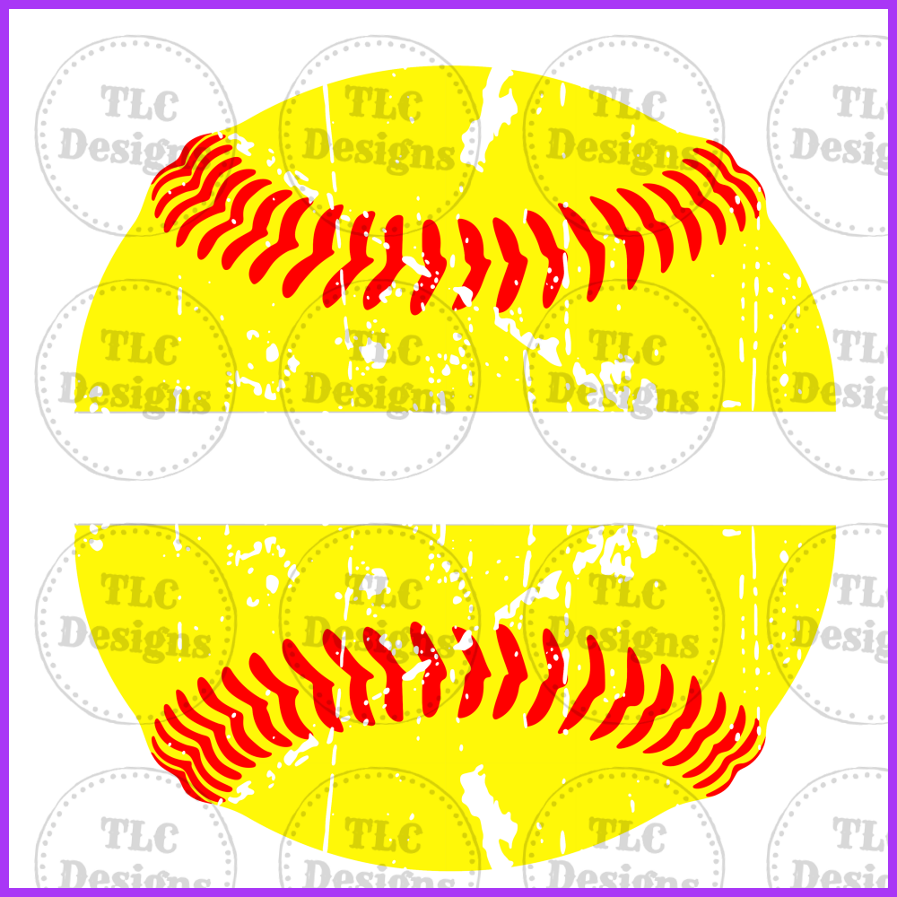 Distressed Softball Split- Add names and color in notes – TLC Designs ...