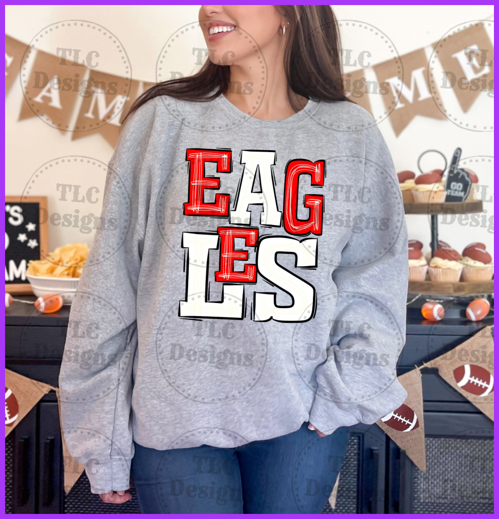 Eagles Red and White – TLC Designs and Customs, LLP