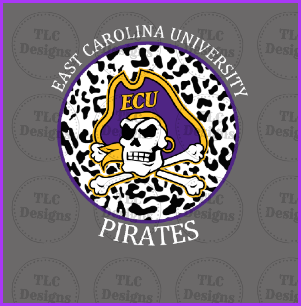 ECU Pirate white font – TLC Designs and Customs, LLP