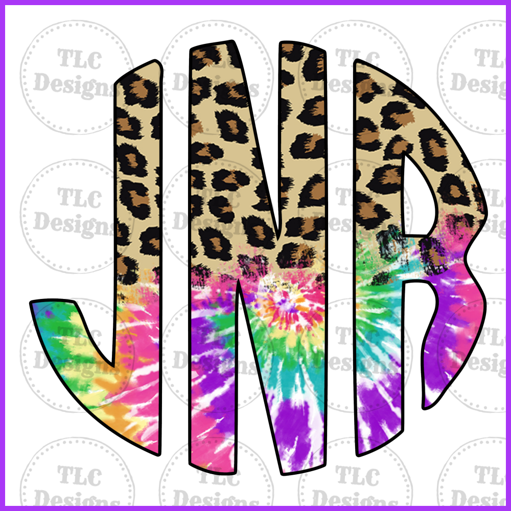 Leopard Tye Dye Monogram – TLC Designs and Customs, LLP