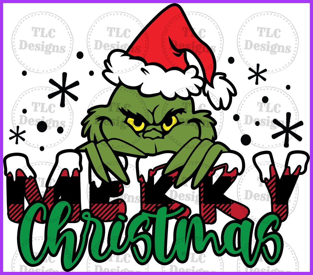 Merry Christmas Grinch with snowflakes – TLC Designs and Customs, LLP