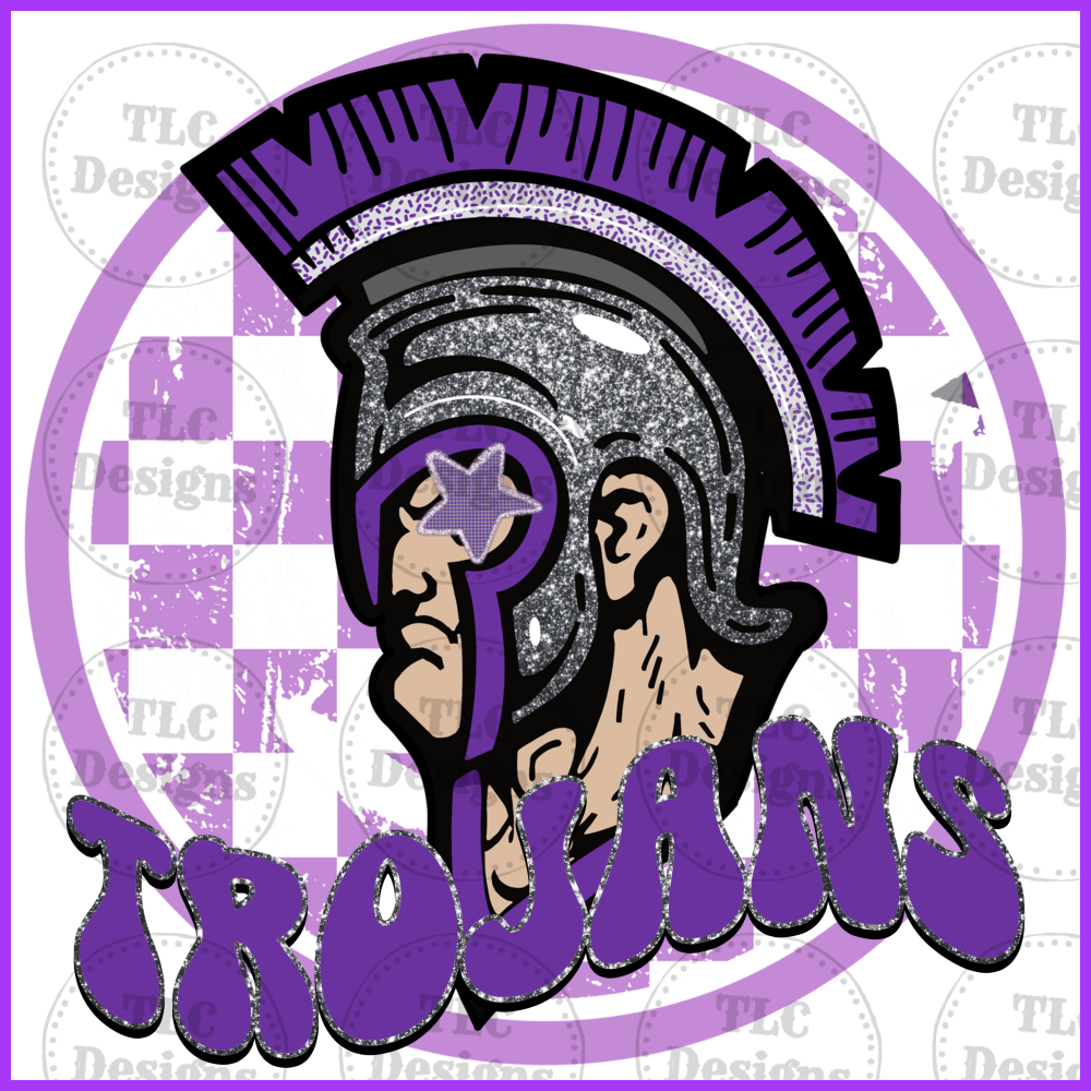 Trojans Purple and black – TLC Designs and Customs, LLP
