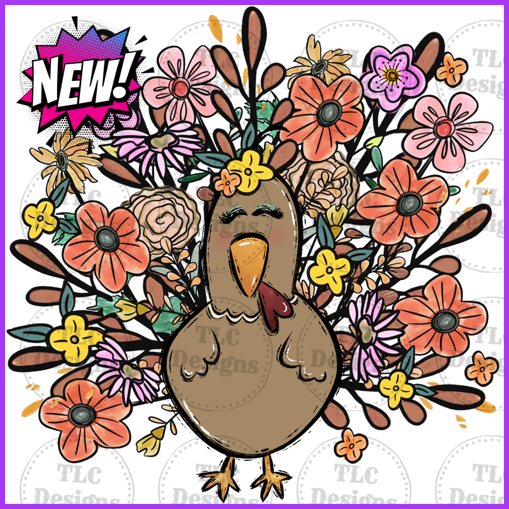 Turkey with Flowers – TLC Designs and Customs, LLP